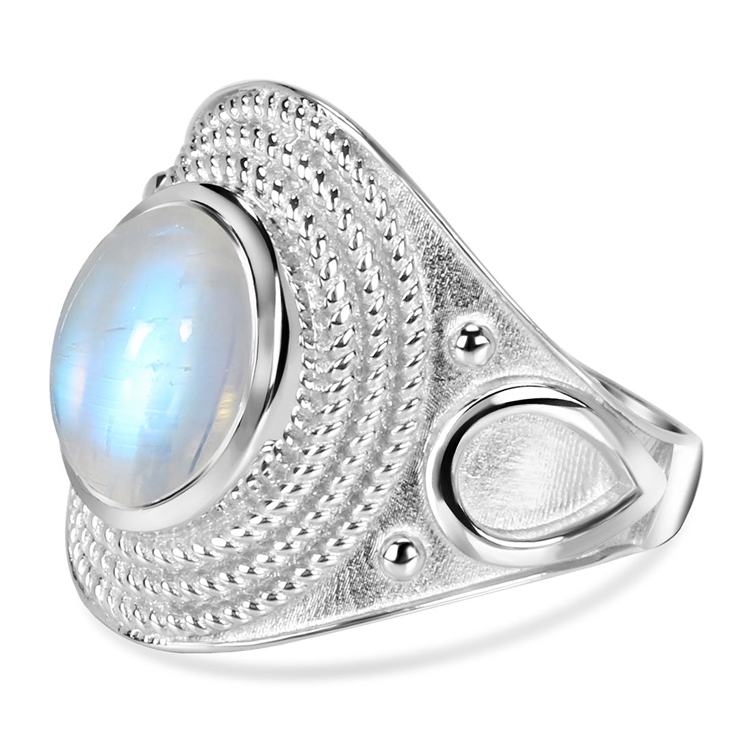 Moonstone Silver Andromeda Ring – The Elephant Shop