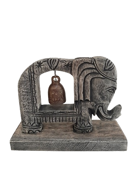 Wooden Elephant with Bell – The Elephant Shop