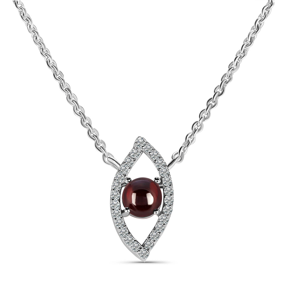 Garnet Silver Curvy Cleo Necklace – The Elephant Shop