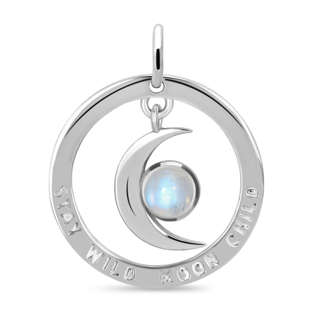 Moonstone Silver Stay Wild Moon Child Necklace – The Elephant Shop