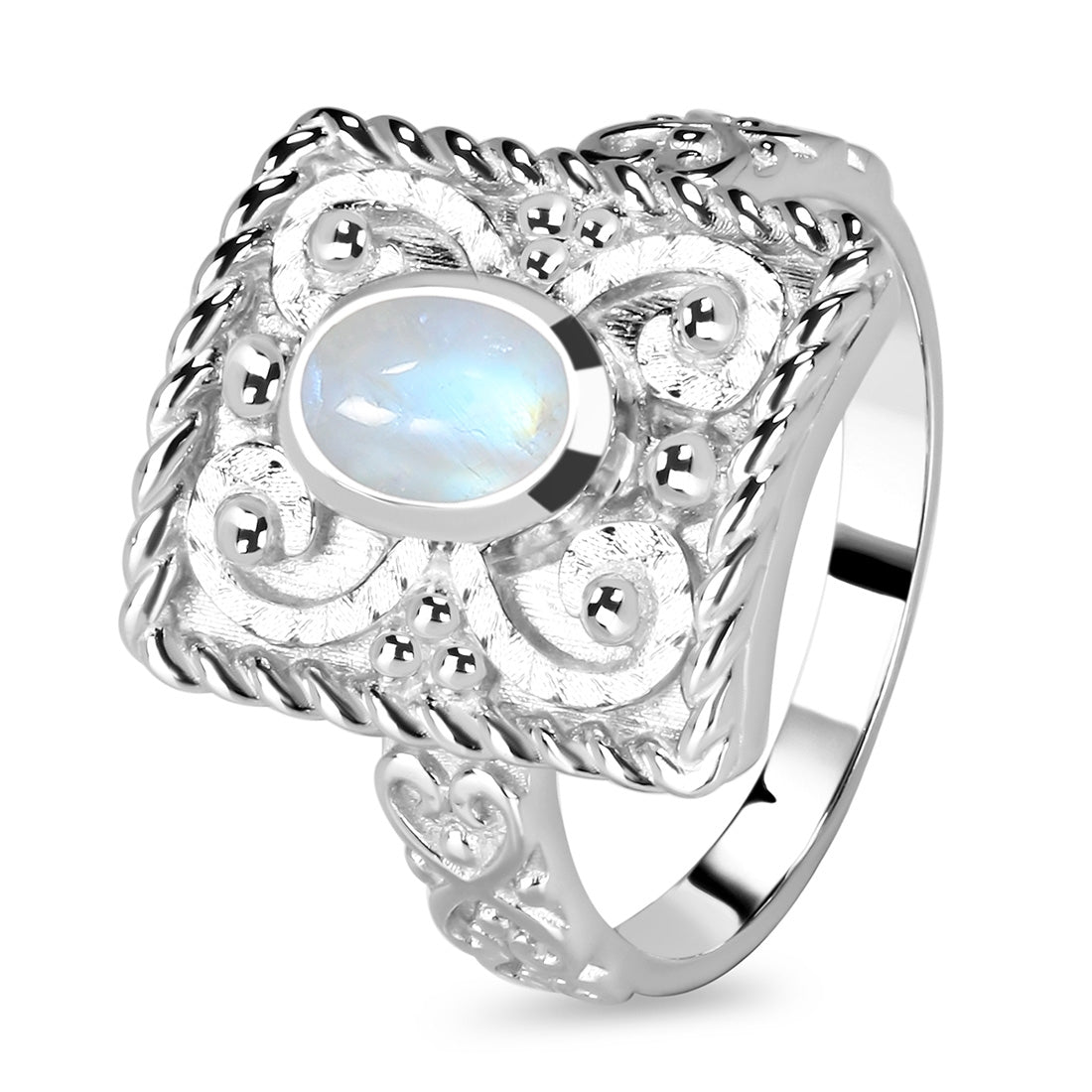 Moonstone Silver Elena Ring – The Elephant Shop