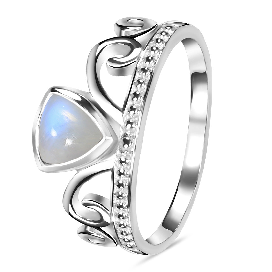 Moonstone Silver Callisto Crown Ring – The Elephant Shop