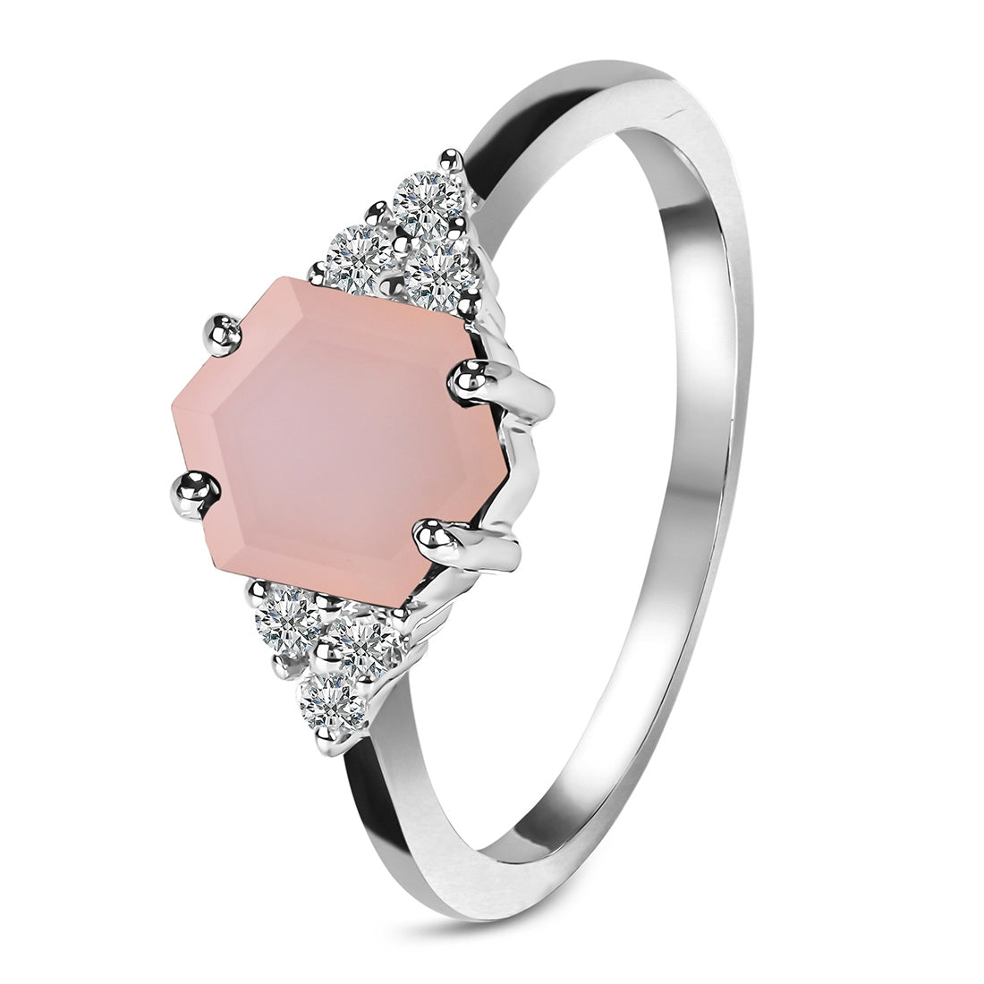 Rose Quartz Silver Amelia Ring – The Elephant Shop